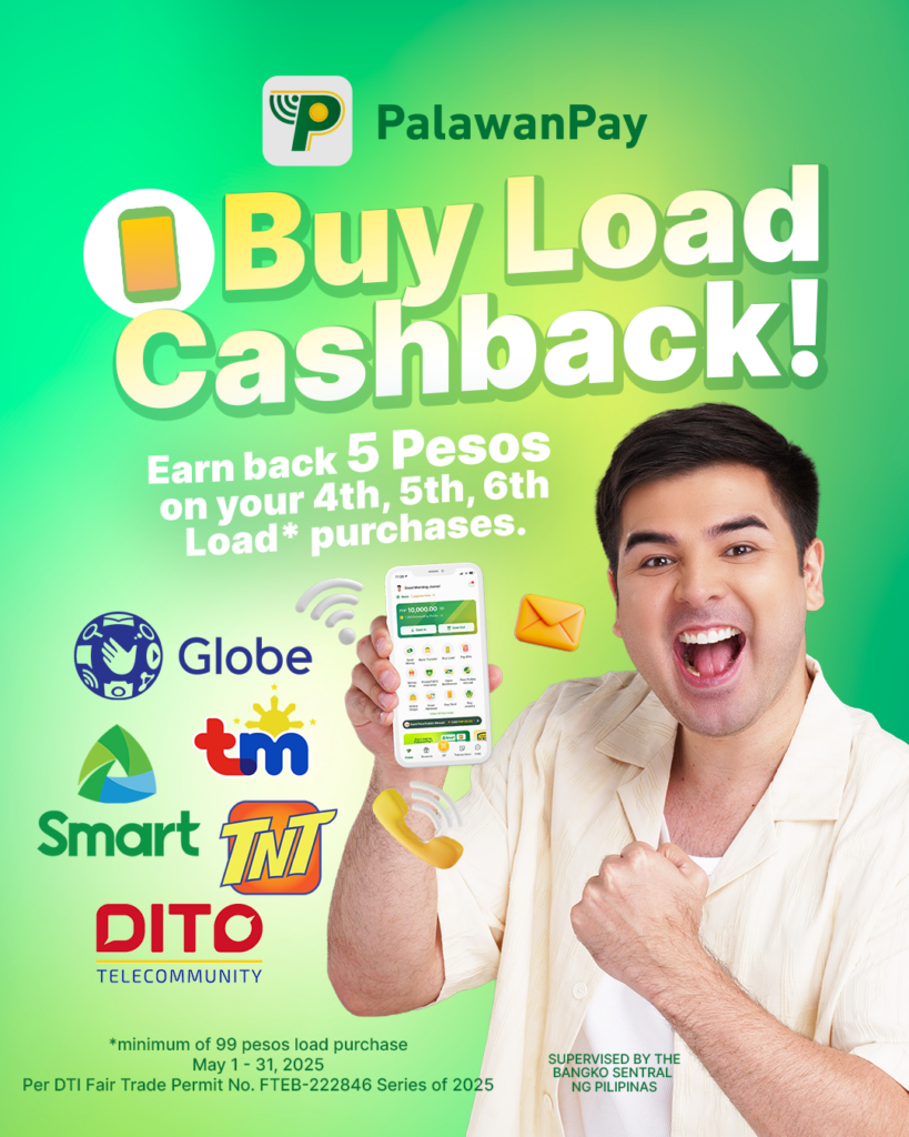 Buy Load, Cashback Promo – Palawan Pawnshop - Palawan Express Pera Padala